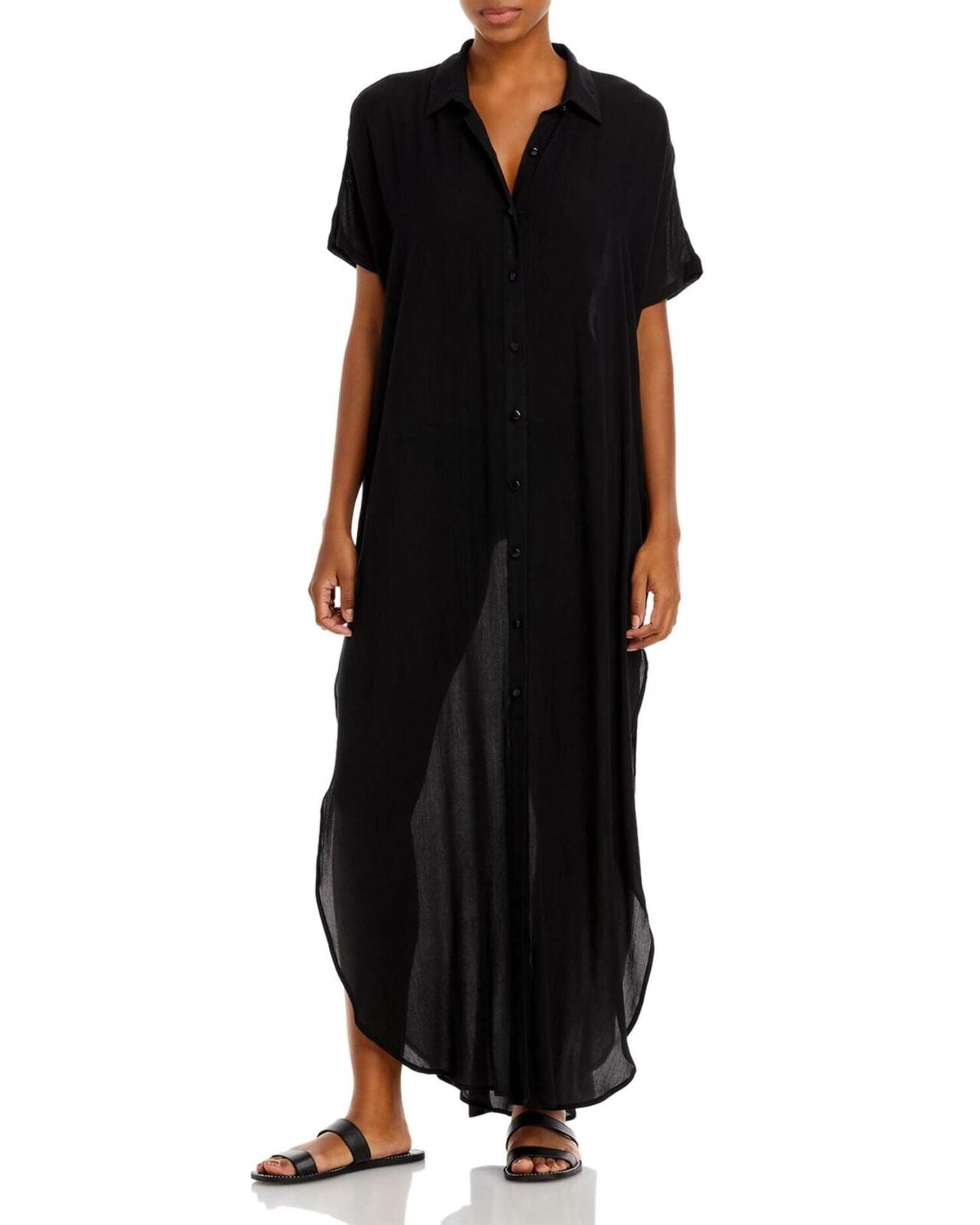 Aqua Swim Button Front Maxi Swim Cover-up - 100% Exclusive - Walmart.com