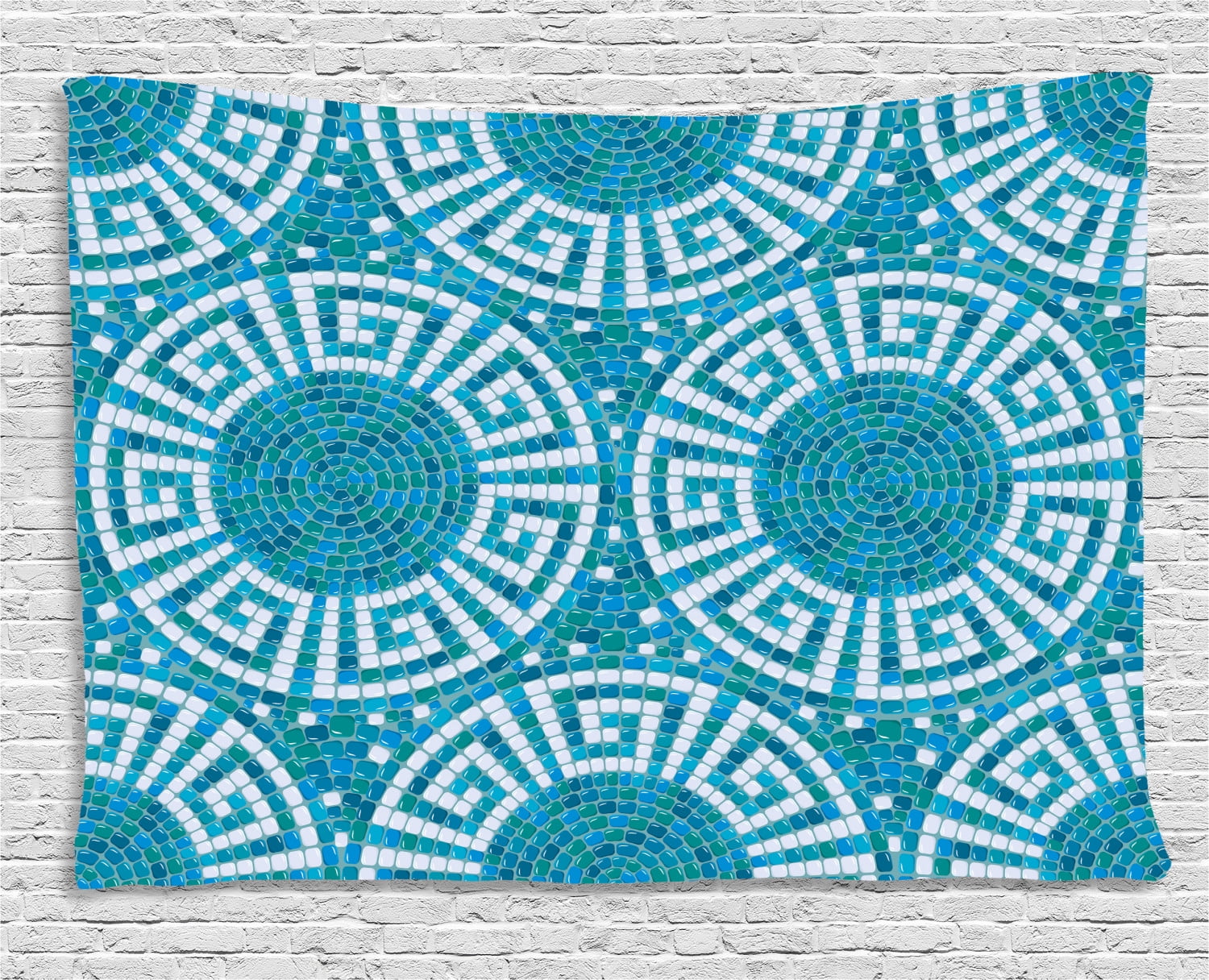 Aqua Tapestry, Greek Meander Mosaic Pattern Classical Geometrical ...
