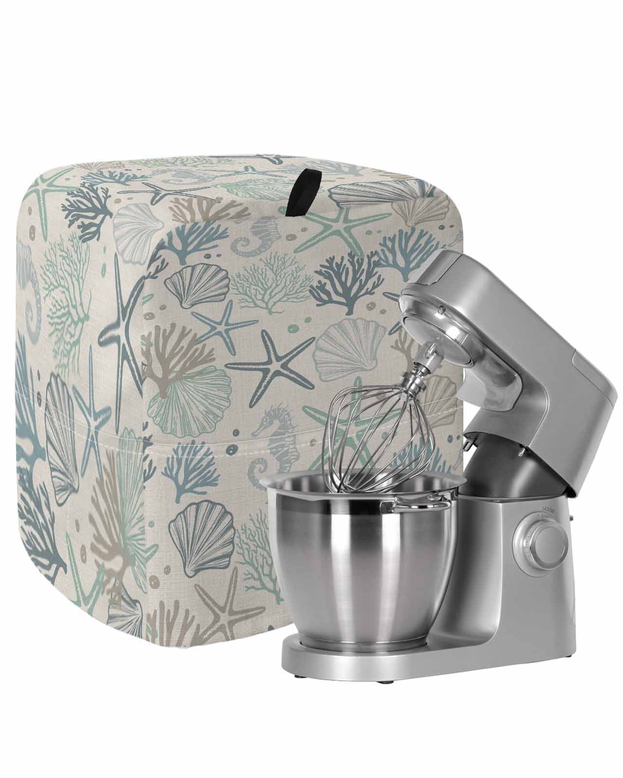 Aqua Teal Coastal Stand Mixer Dust Cover with Storage Pocket & Handles ...