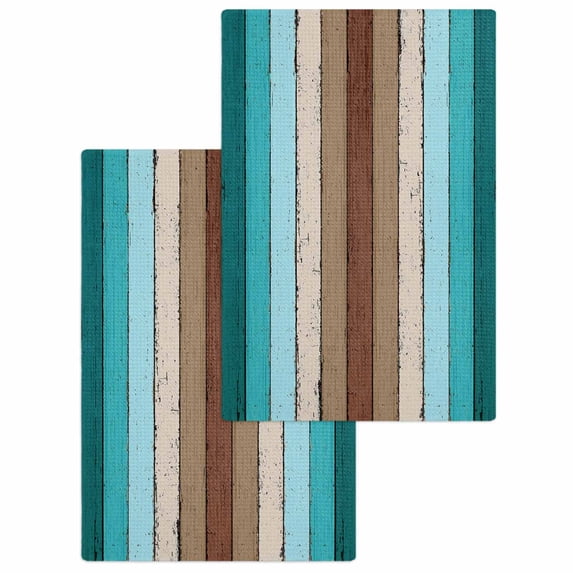 Aqua Teal Hand Towels Set,Waffle Weave Kitchen Towels 2 Pieces ...