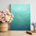 Aqua Teal Mosaic Canvas Wall Art for Living Room, Minimalist Abstract ...