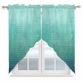 Aqua Teal Mosaic Swag Curtain Valance for Window 2 Panels Minimalist ...