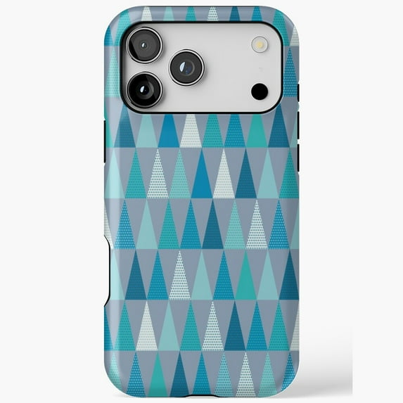 Aqua Triangles Abstract Pattern Art iPhone Case 17 16 15 14 13 12 11 ...