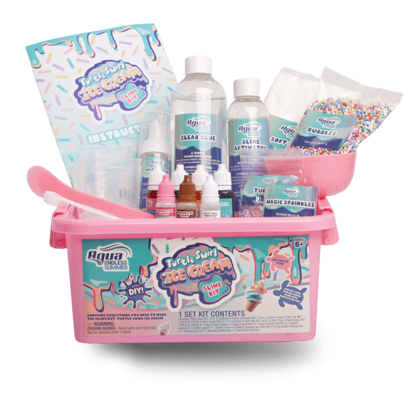 Aqua DIY Slime Kit with Carrying Case, Turtle Swirl Ice Cream - Walmart.com