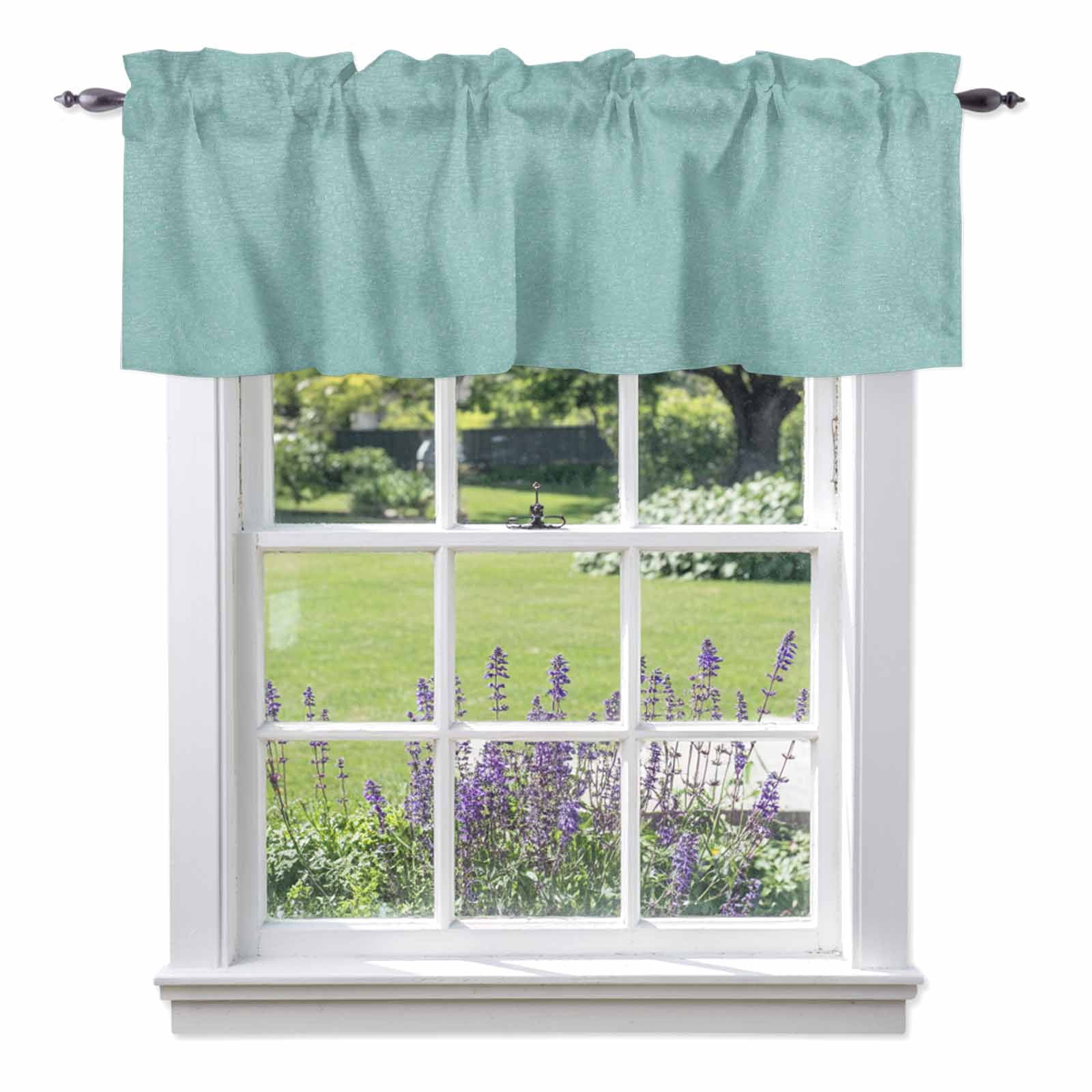 Aqua Valances for Windows, Natural Solid Color Organic Mottling Texture ...