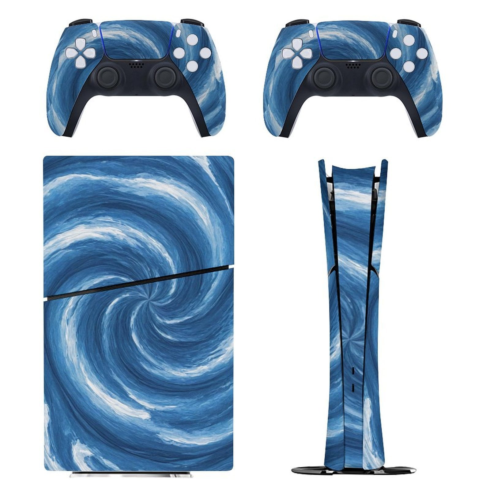 Aqua Vortex Flow Console Skin Bundle for PS5 Pro Slim Disc & Digital ...