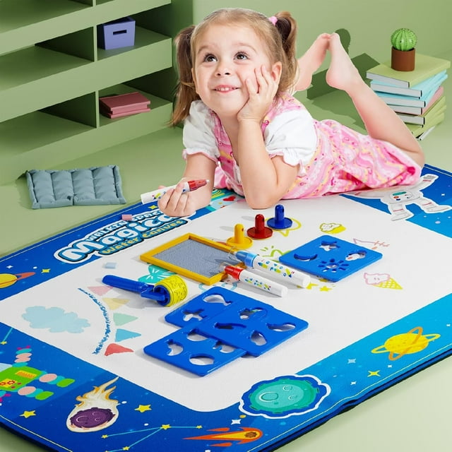 VBOOX TRABE Aqua Magic Water Doodle Mat, Mess Free Coloring Painting ...
