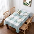 Aqua White Buffalo Check Table Cloth Waterproof Tablecloths, Farmhouse ...