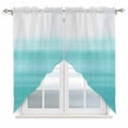 Aqua White Gradient Swag Curtain Valance for Window 2 Panels Abstract ...