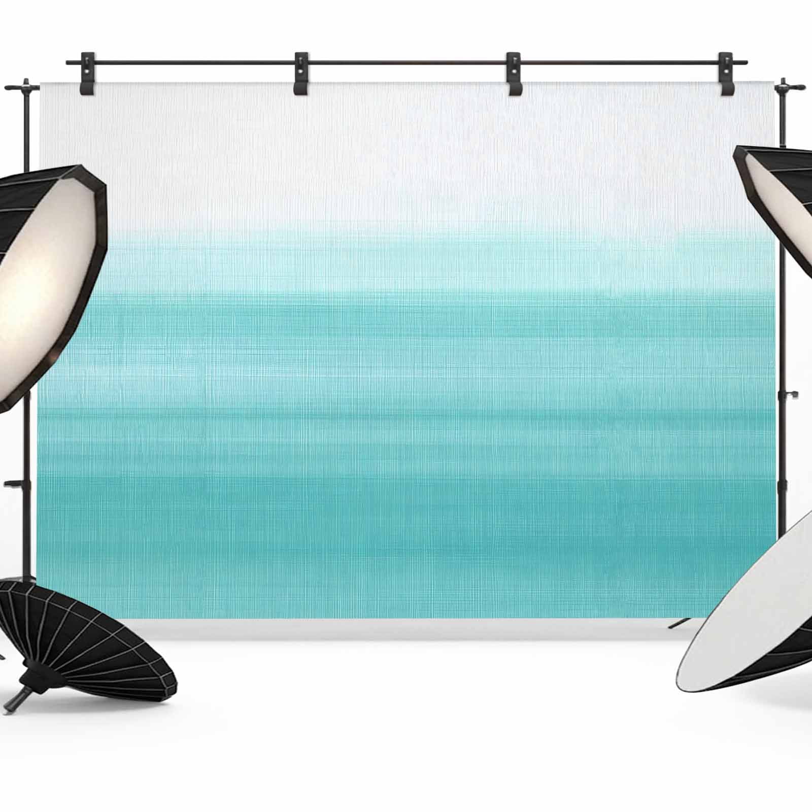 Aqua White Ombre Backdrop for Photography,Fabric Photo Background ...