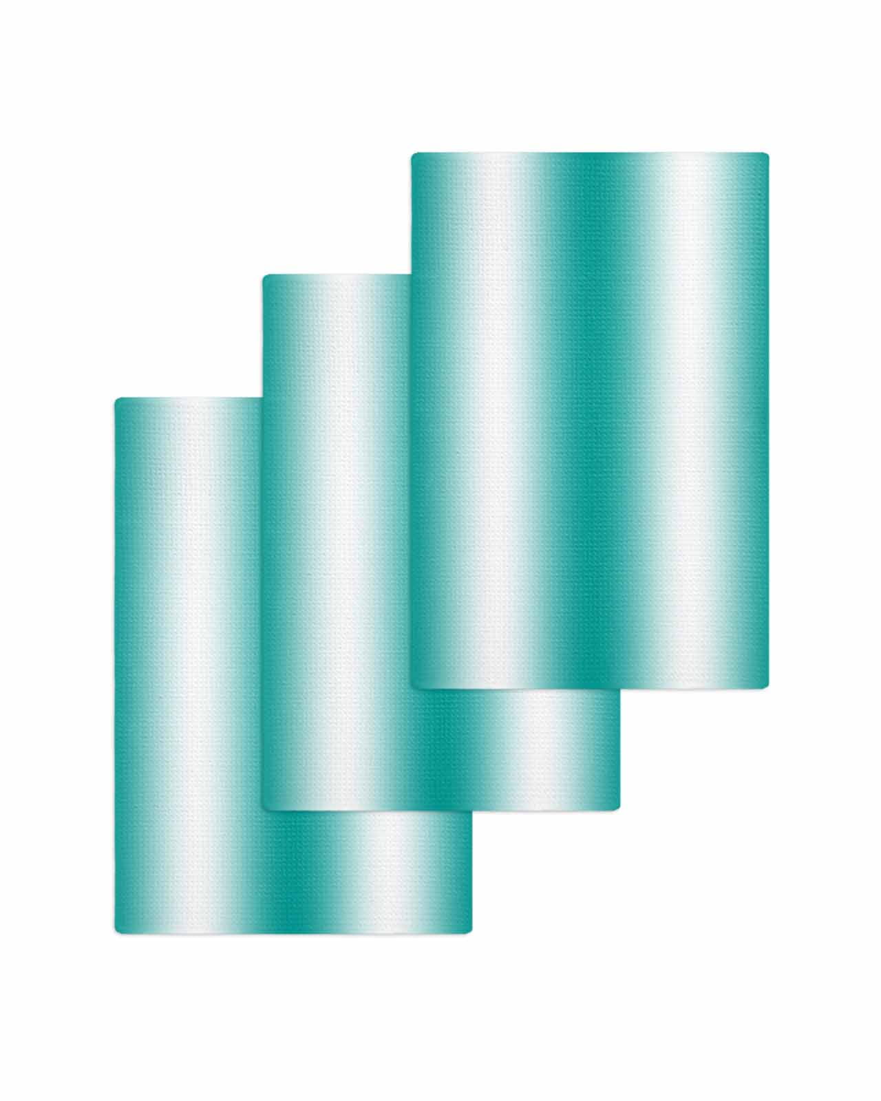 Aqua White Ombre Kitchen Dish Towels for Drying Dishes Set of 3, Gradient Abstract Minimalist ...