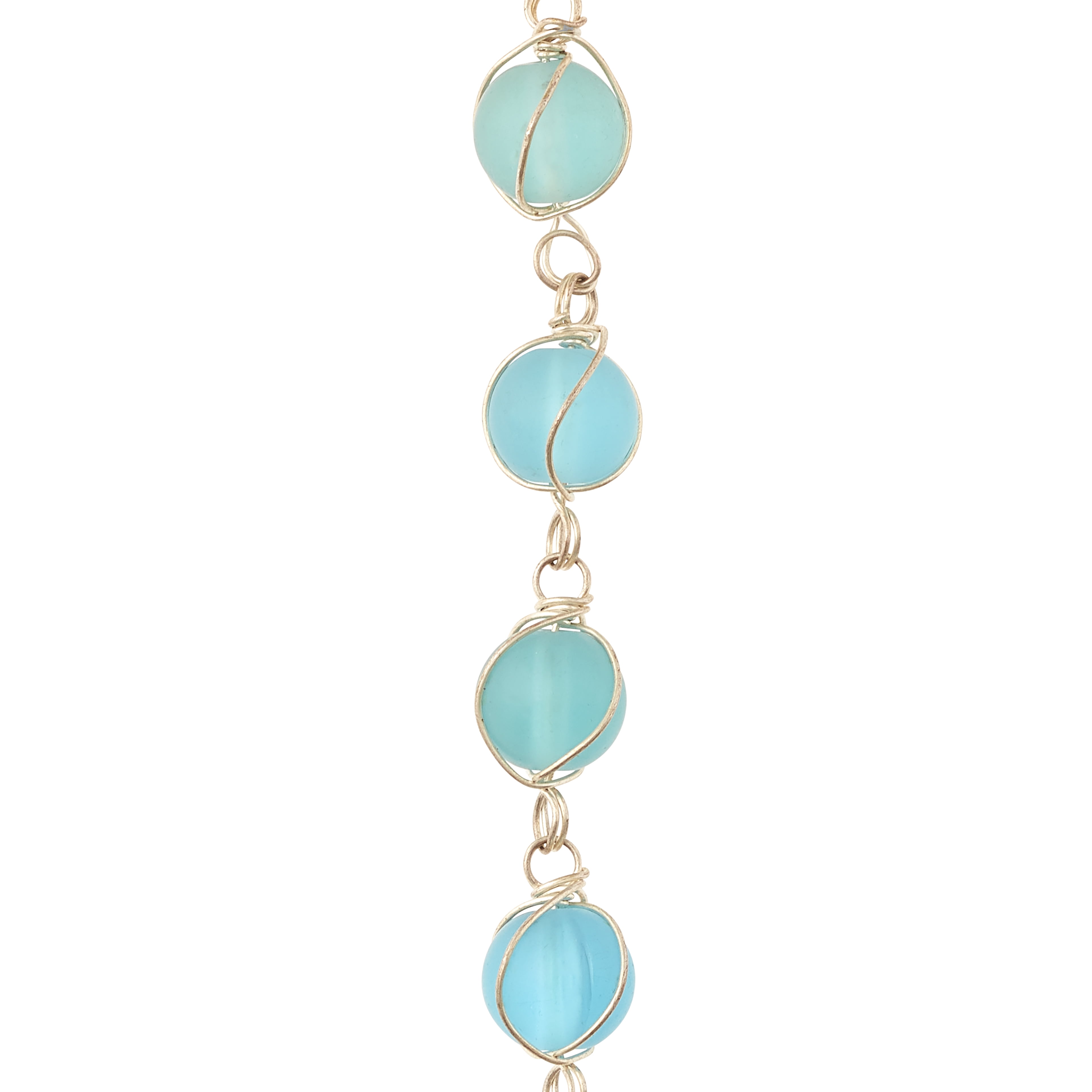 Aqua Wire-Wrapped Glass Beads - 10mm by Bead Landing - Walmart.com