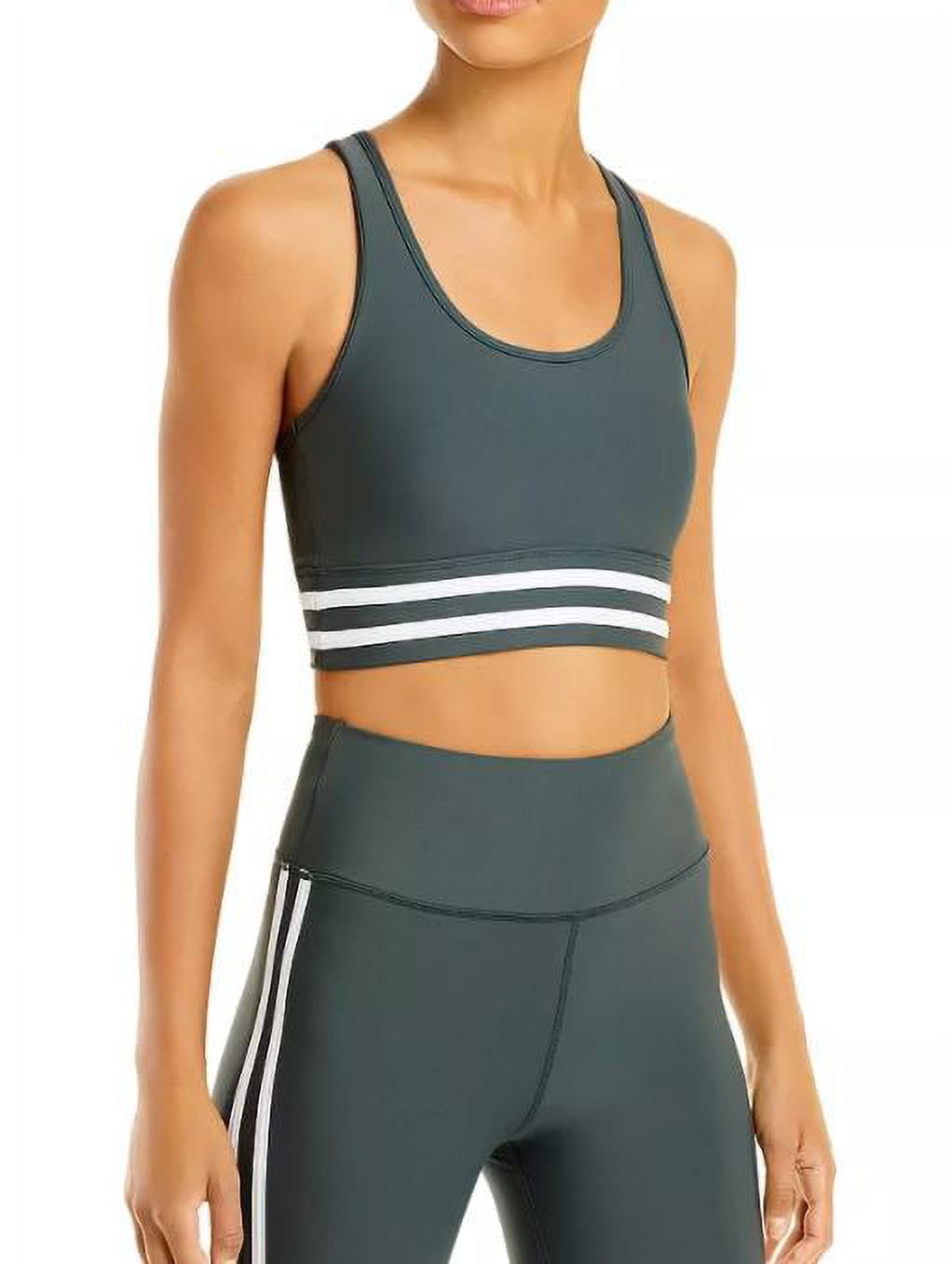 Aqua Women's Teal Athletic Striped Hem Sports Bra, Small - Walmart.com
