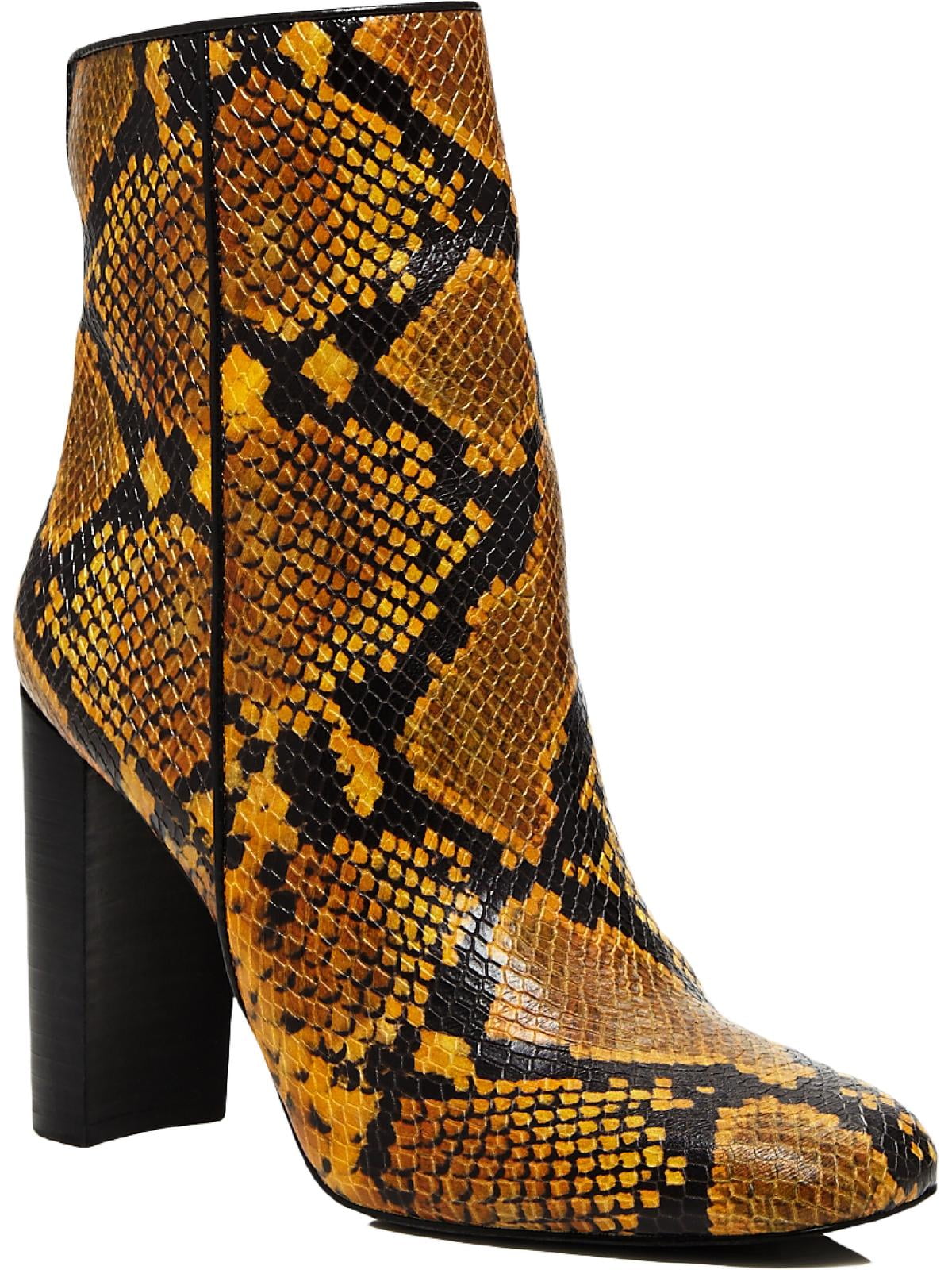 Aqua Women's Yellow Leather Soren Block Heel Booties - Walmart.com