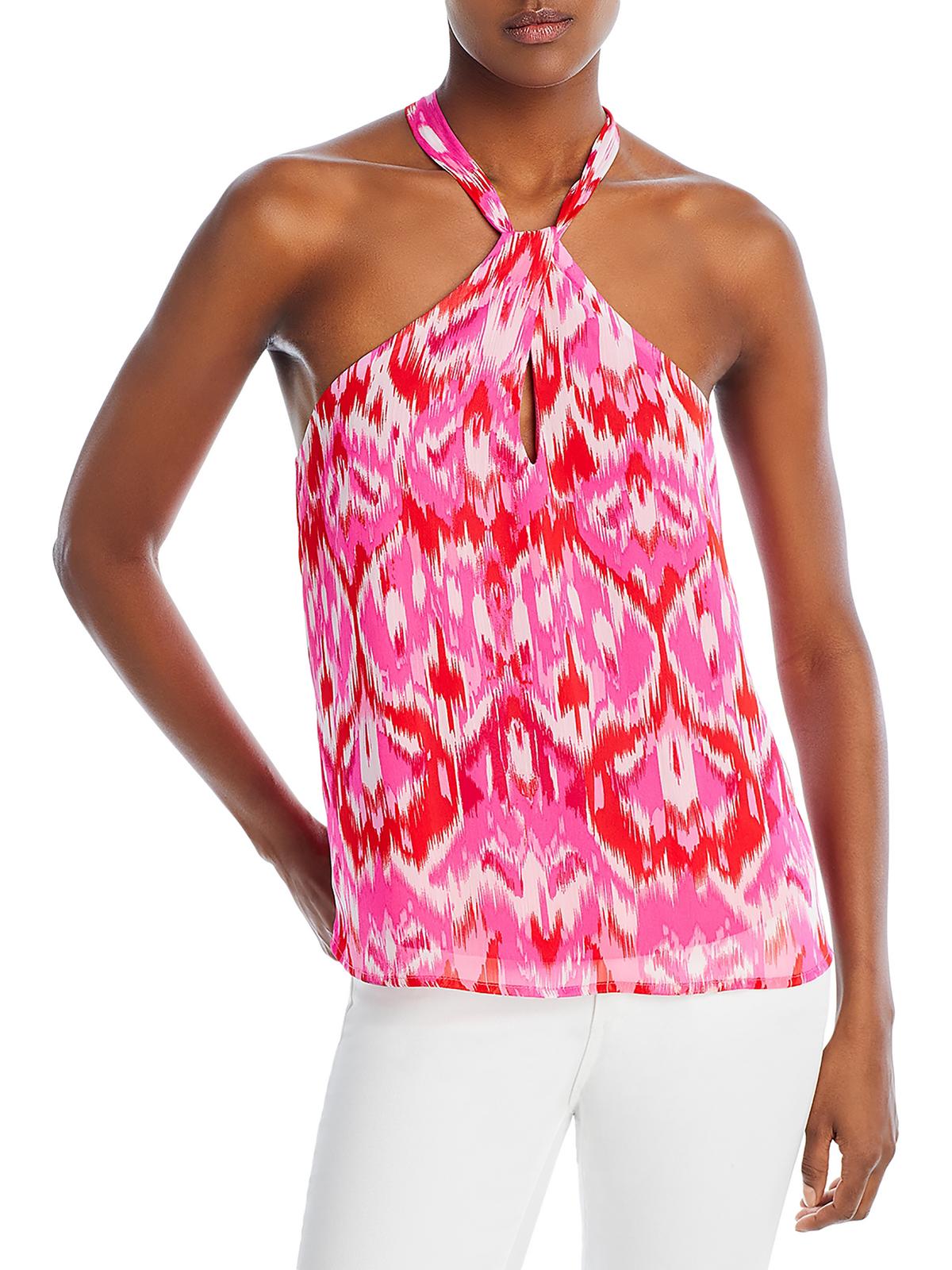 Aqua Womens Abstract Pattern Keyhole Halter Top - Walmart.com