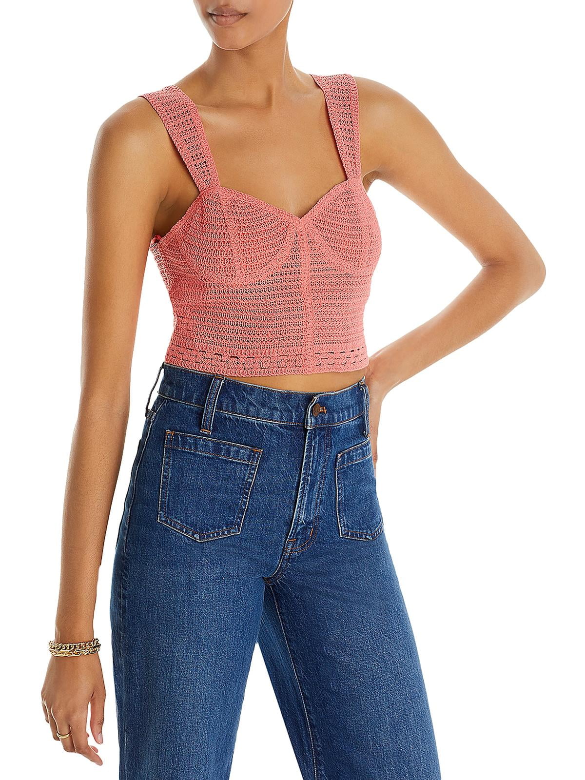 Aqua Womens Cotton Open Stitch Pullover Top - Walmart.com