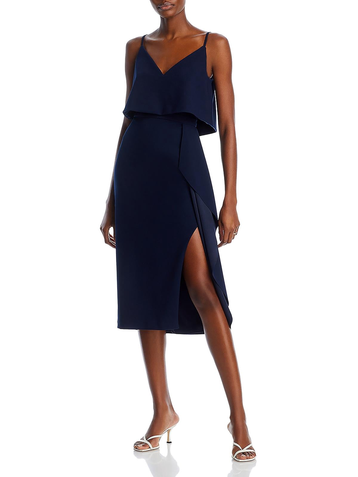 Aqua Womens Crepe Short Midi Dress - Walmart.com