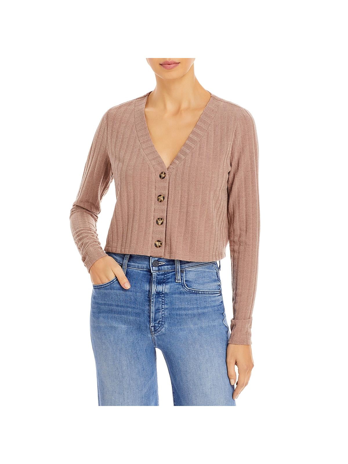 Aqua Womens Cropped V Neck Cardigan Sweater - Walmart.com