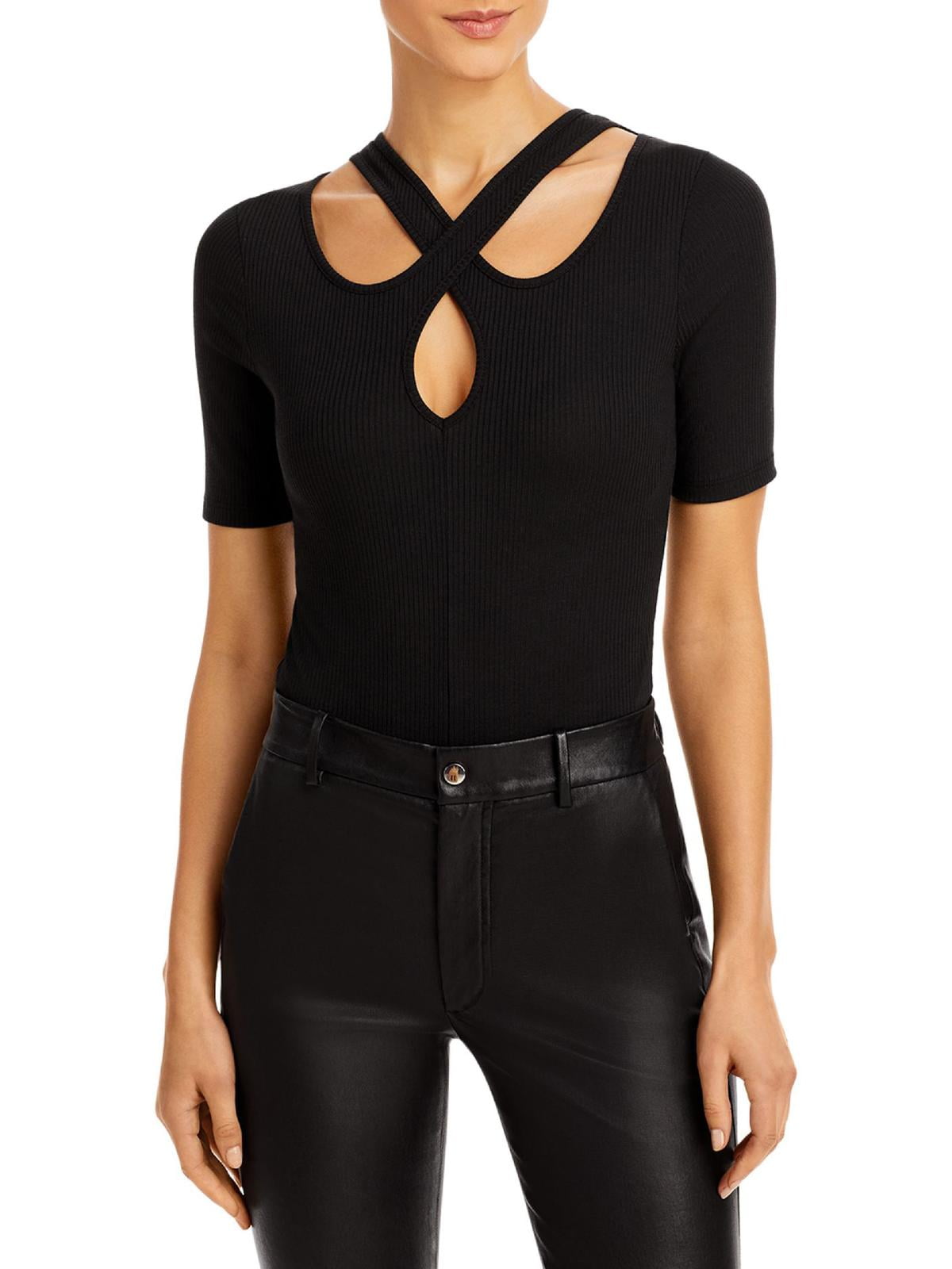 Aqua Womens Cut Out Ribbed Knit Bodysuit - Walmart.com