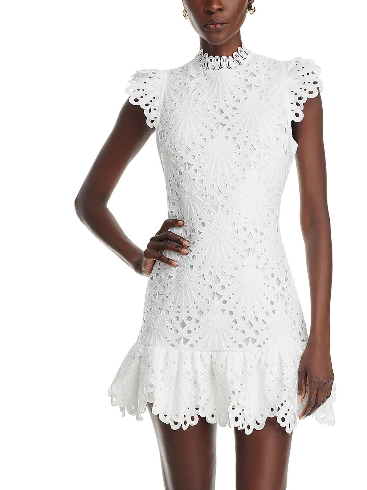 Aqua Womens Lace Mock Neck Shift Dress - Walmart.com