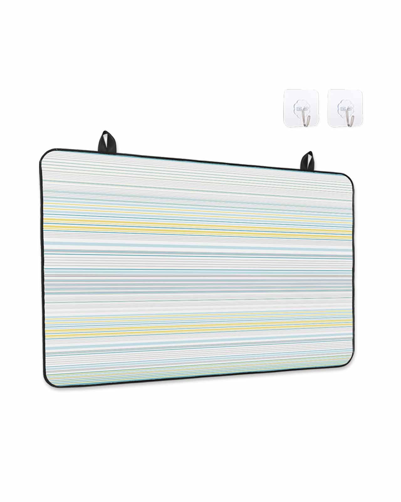 Aqua Yellow Stripe Stove Top Covers for Electric Stove, Kitchen Glass ...