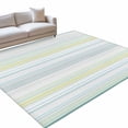 Aqua Yellow Stripe Washable Rug 5x7 Area Rug for Living Room Bedroom ...