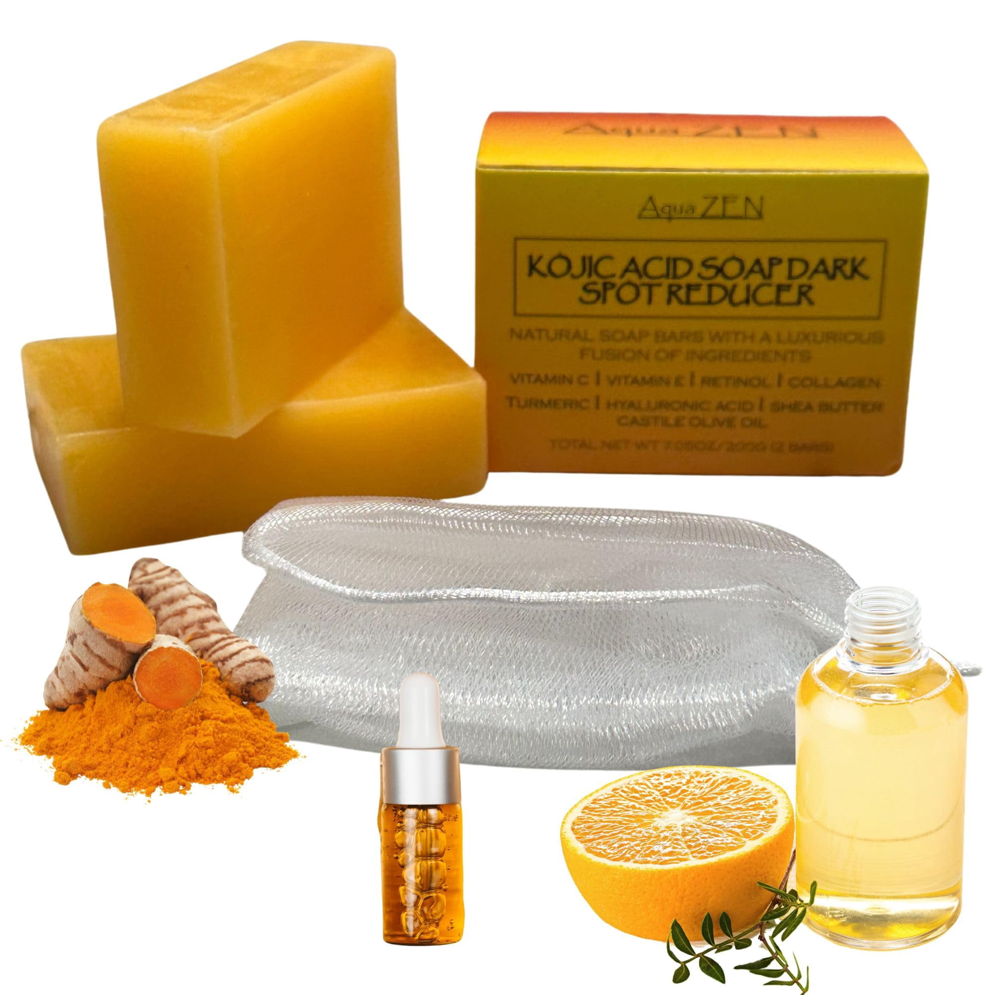 Aqua ZEN Kojic Acid CCF19 Soap Dark Spot with Turmeric, Vitamin C+E ...