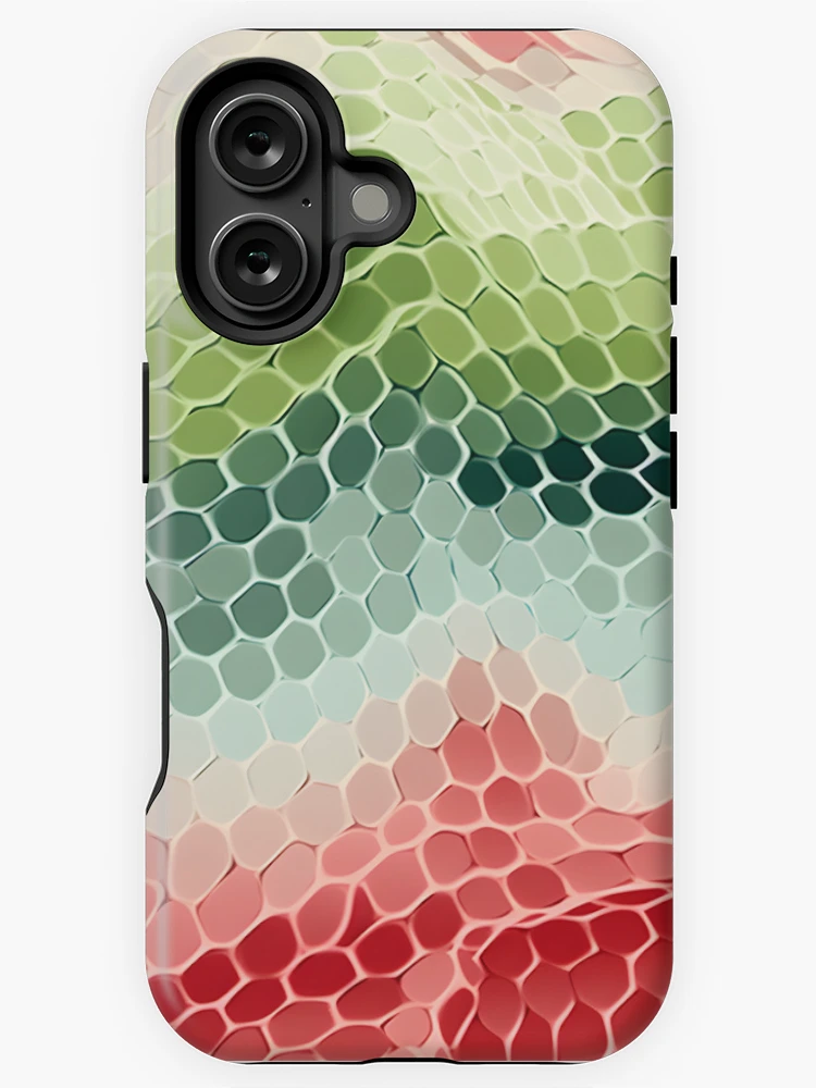 Aqua and Coral Abstract Honeycomb Gradient Phone Case Compatible with ...