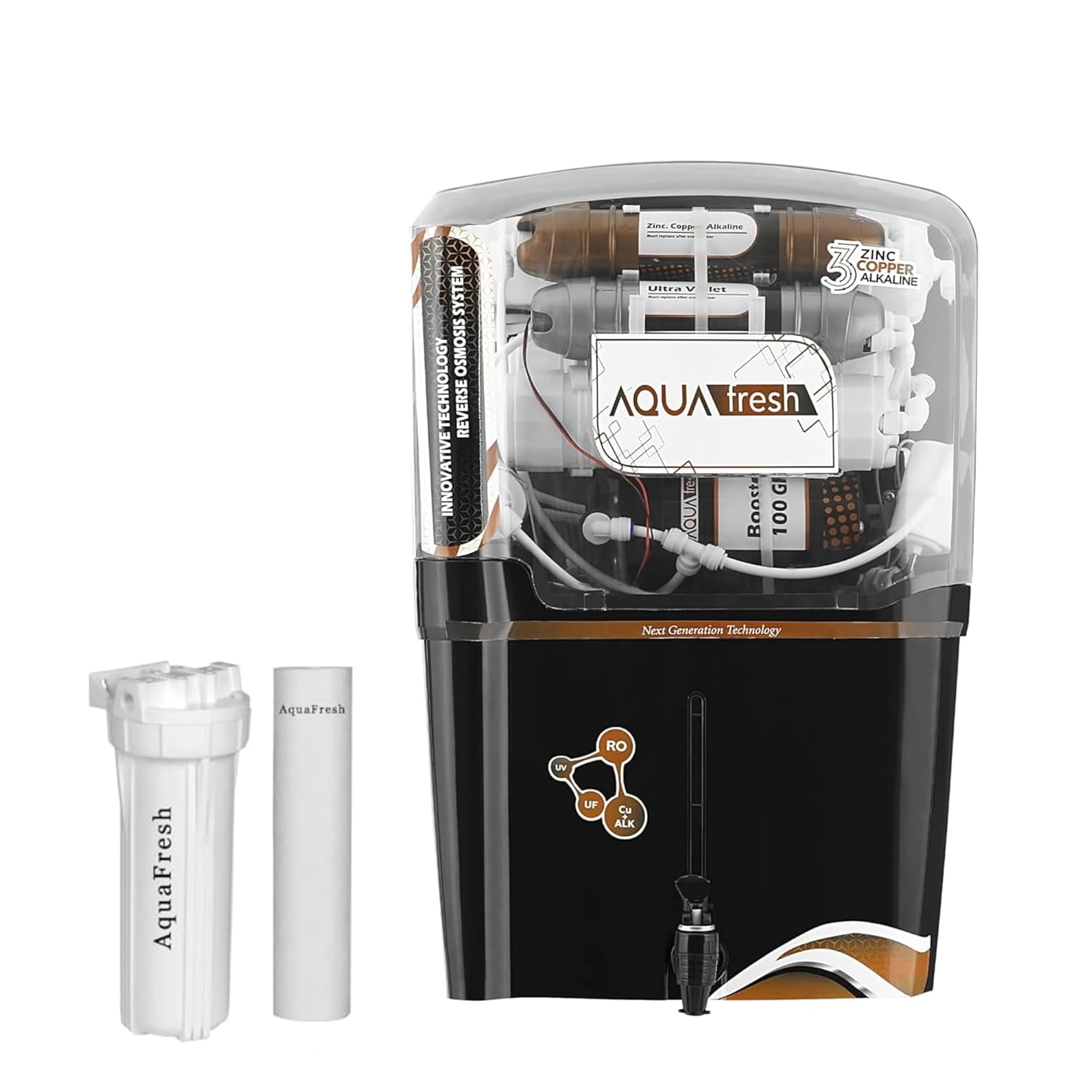 Aqua fresh Copper RO Water Purifier 7Stage Filtration 12L Storage 1Year ...