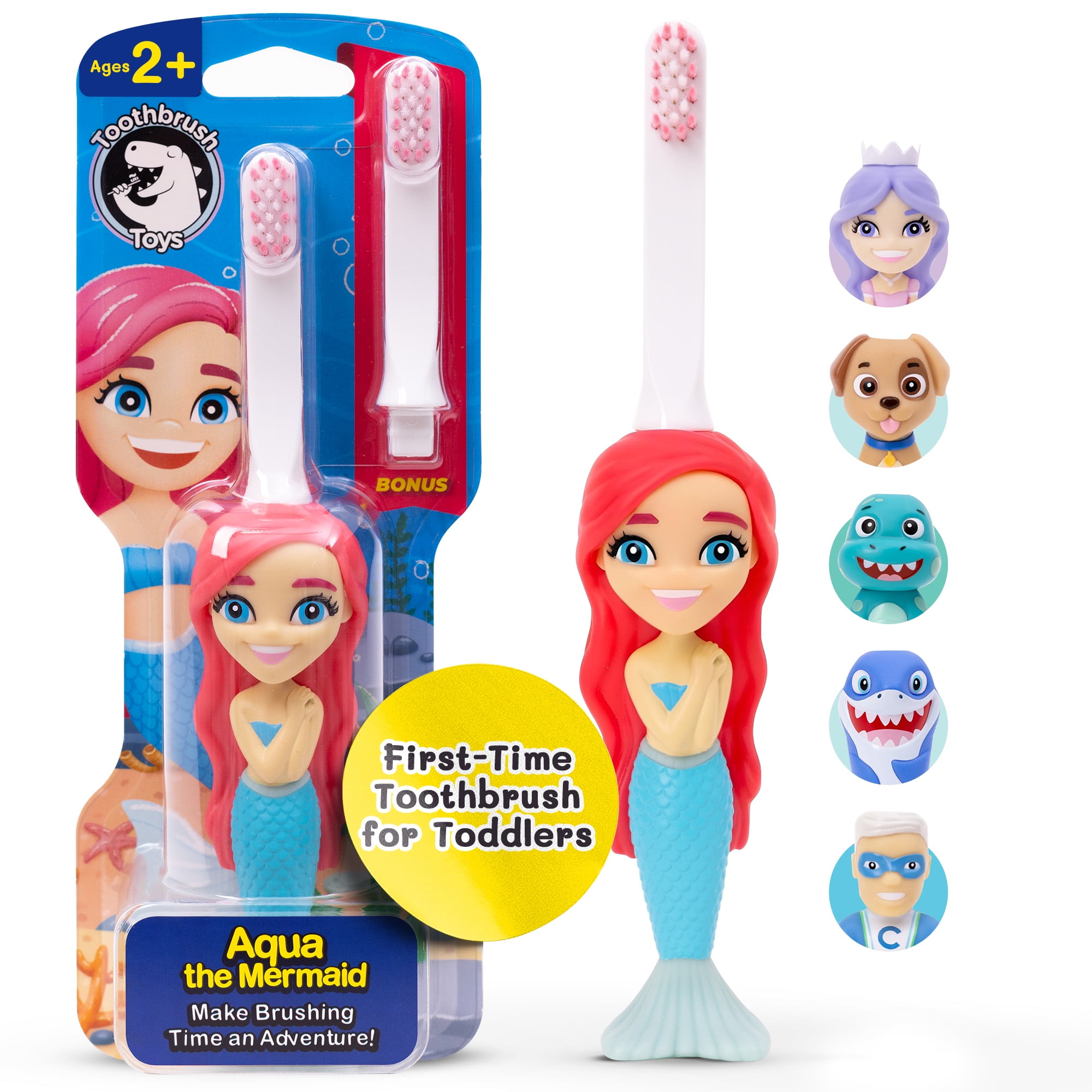 Kids Soft Bristle Mermaid Toothbrush for Ages 2+, Gentle and Cute ...