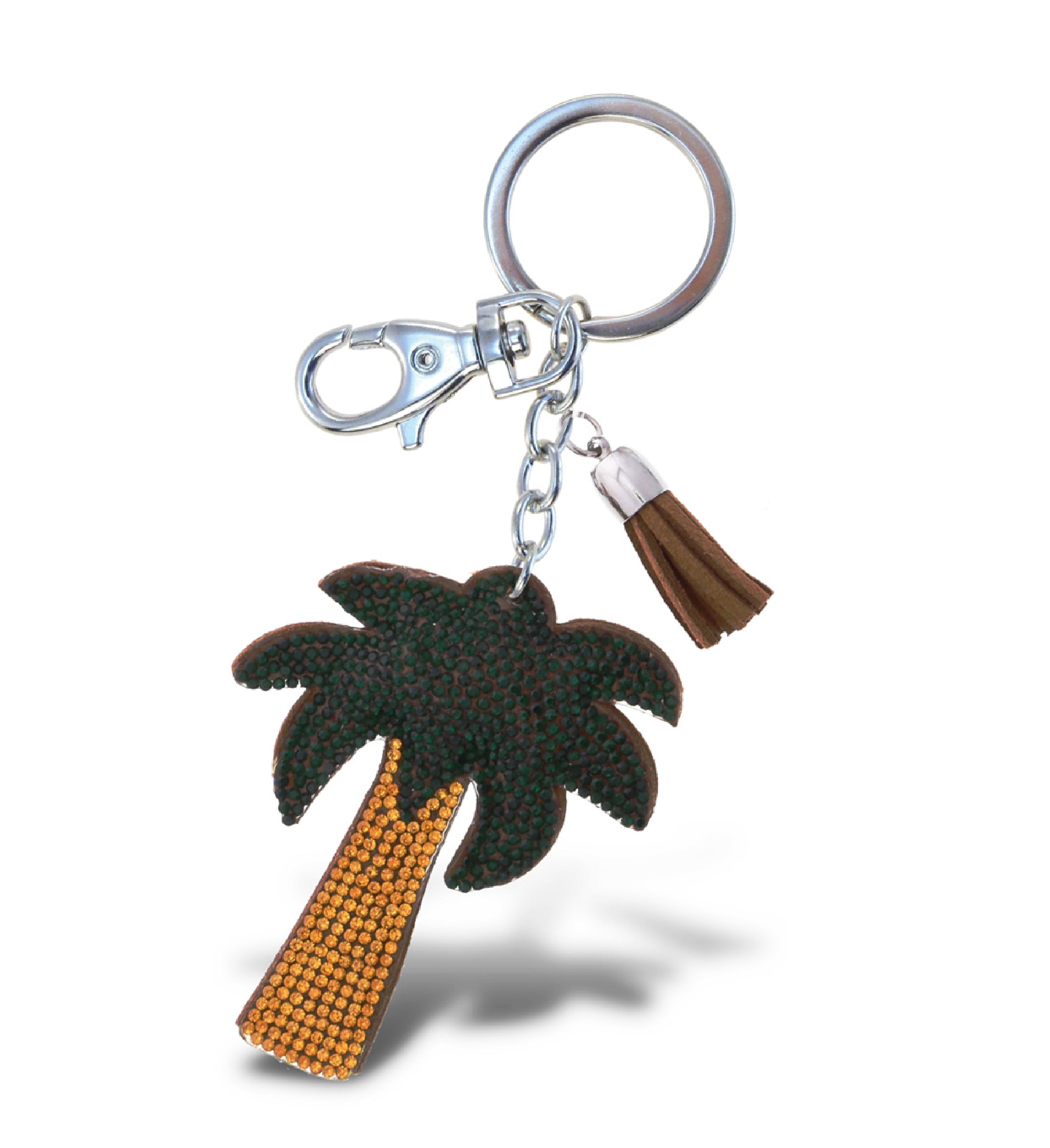 Aqua79 Palm Tree Keychain - Beach Sparkling Rhinestones Charm with ...