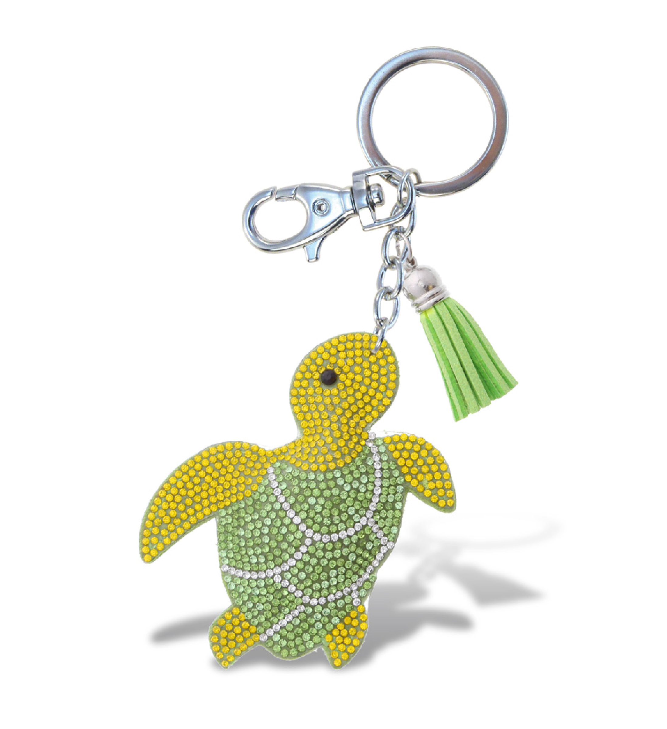 Aqua79 Sea Turtle Keychain - Green Sparkling Rhinestones Charm with ...