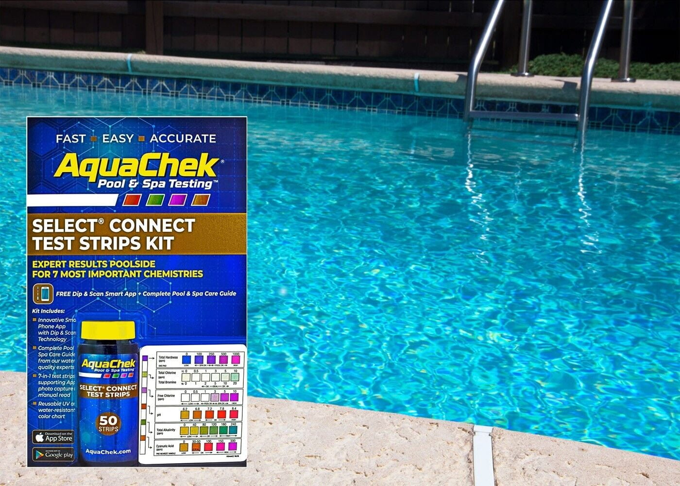 AquaChek Select 7-IN-1 Swimming Pool Test Strips Kit - Walmart.com