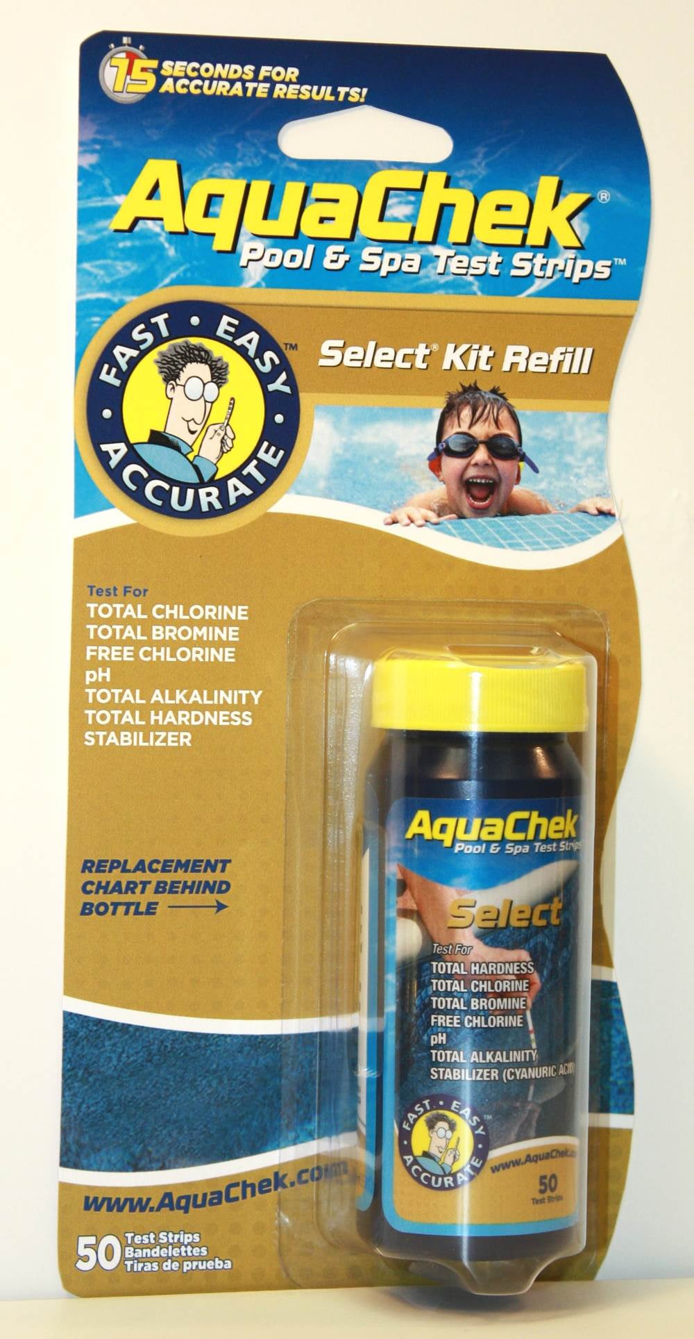 AquaChek 541640 Select Refill Swimming Pool and Spa 50 Chemical Test ...