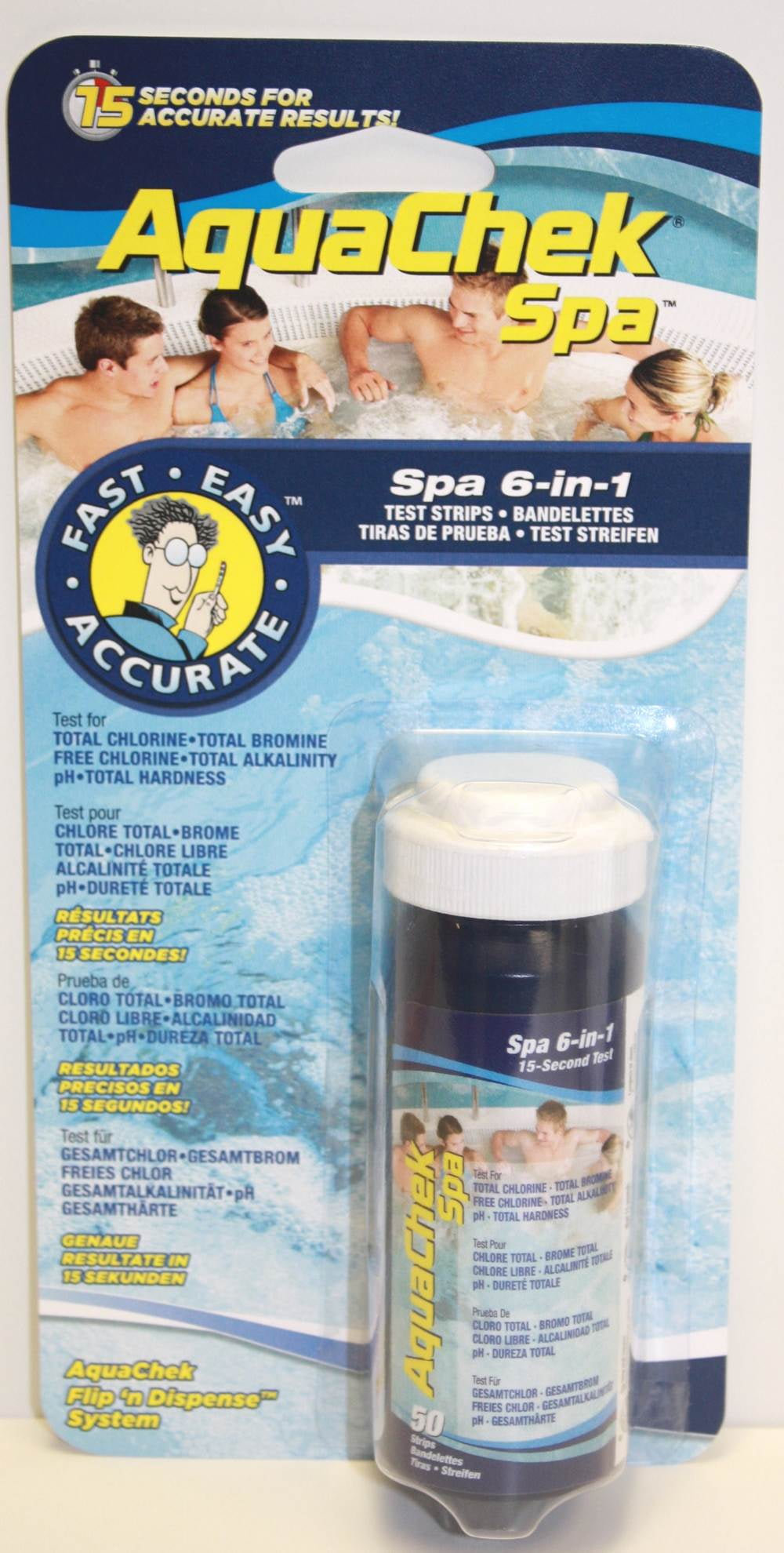 AquaChek 552244 6-in-1 Spa Hot Tub Easy to Use Test Strips Kit, 50 ...