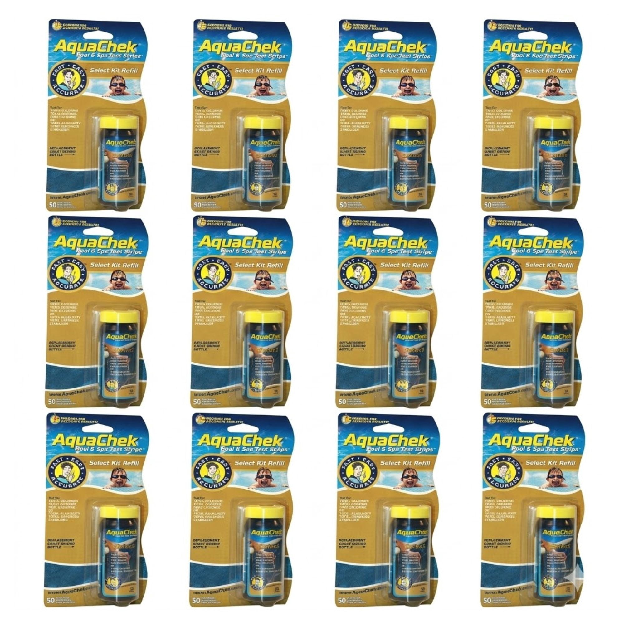 AquaChek Pool And Spa Test Strips, 50 test strips per bottle, 12 pack ...