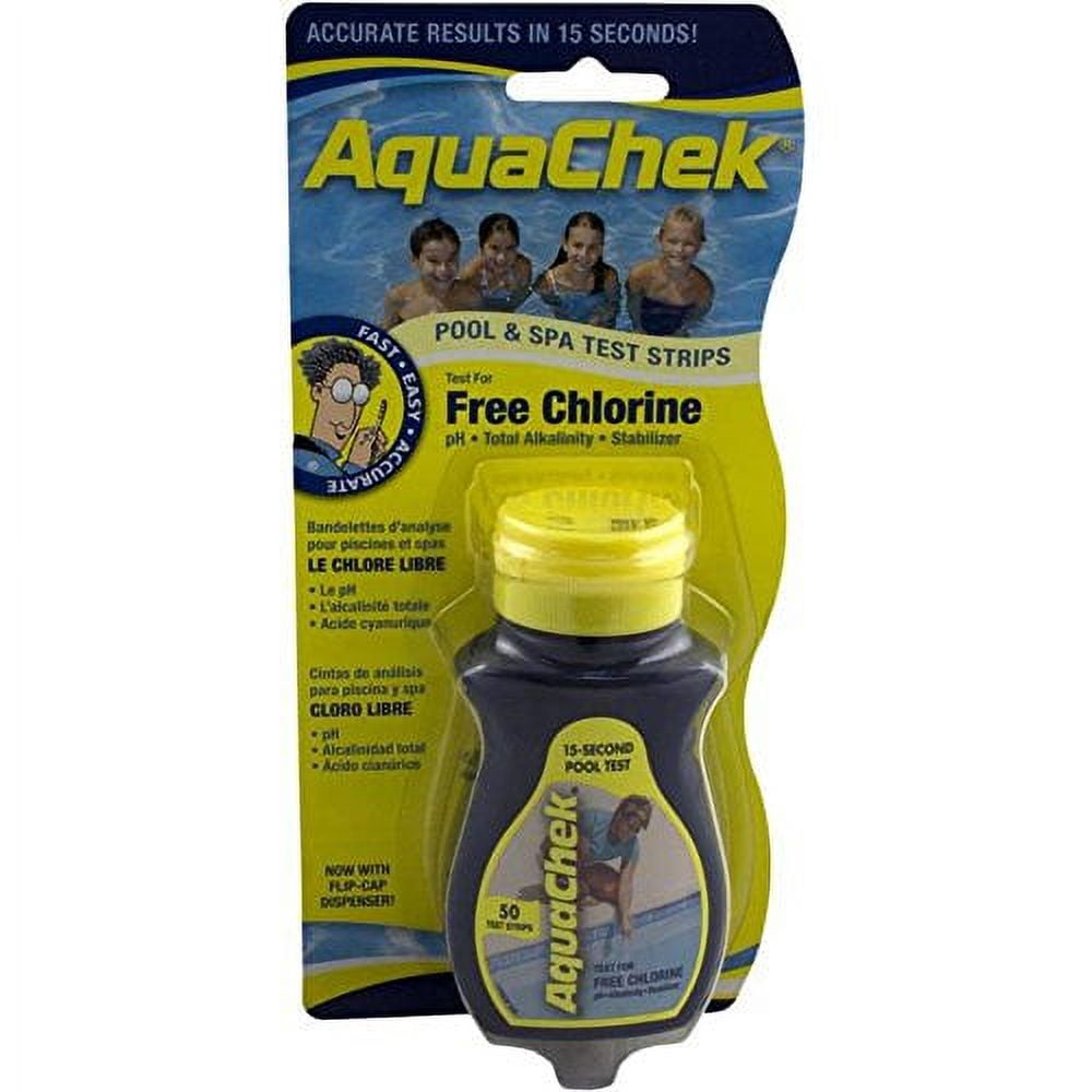 AquaChek Yellow 4-Way Pool and Spa Test Strips - 50 Yellow Test Strips ...