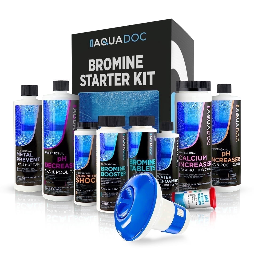 AquaDoc Hot Tub Treatment Kit, Bromine Chemicals, pH Balancer, Spa Care ...