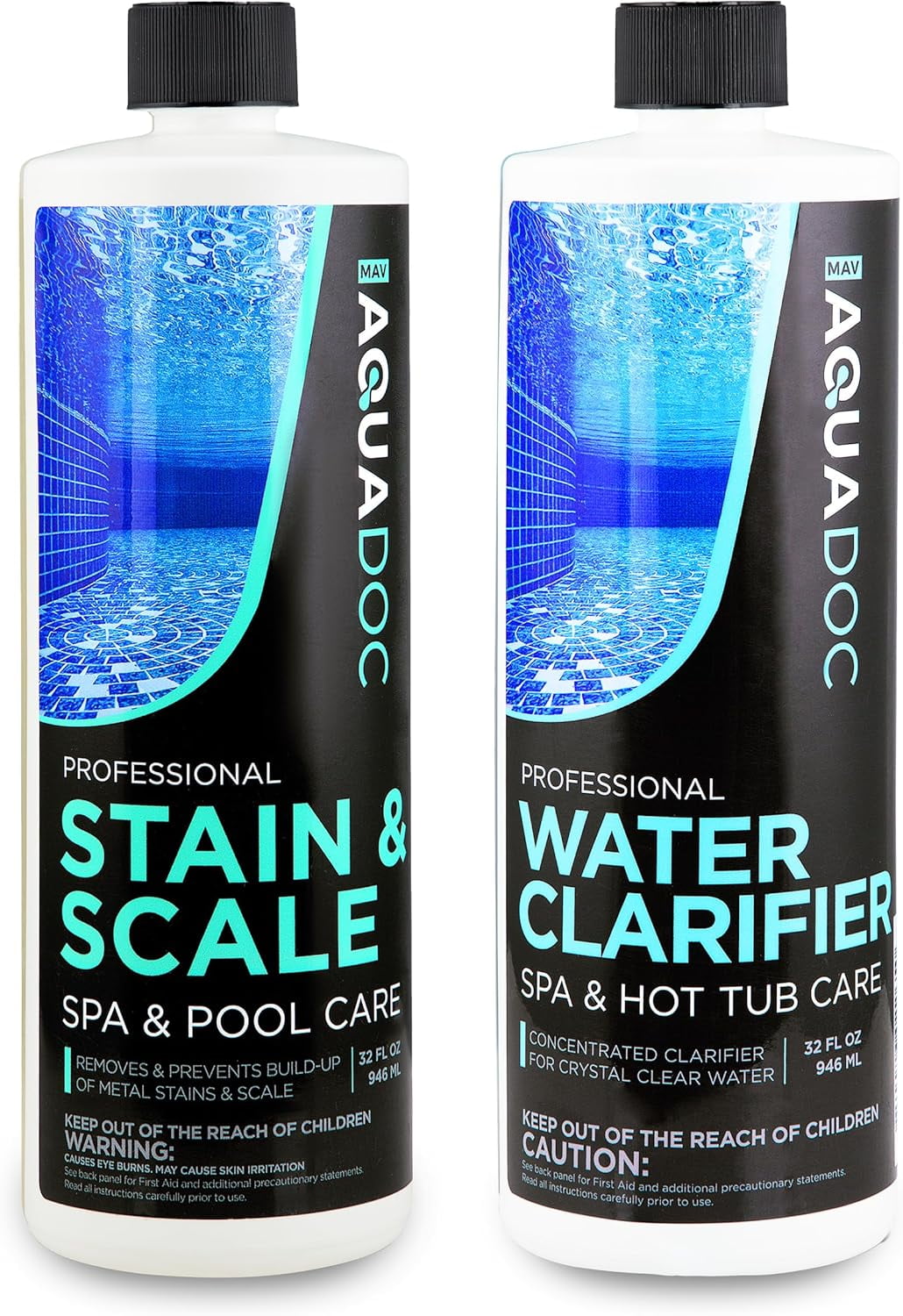 AquaDoc Spa Clarifier and Hot Tub Stain and Scale Control Bundle ...