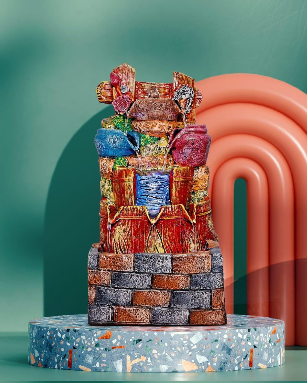 AquaDreams Vintage Style Retro 4Pots Polyresin Tabletop Indoor ...