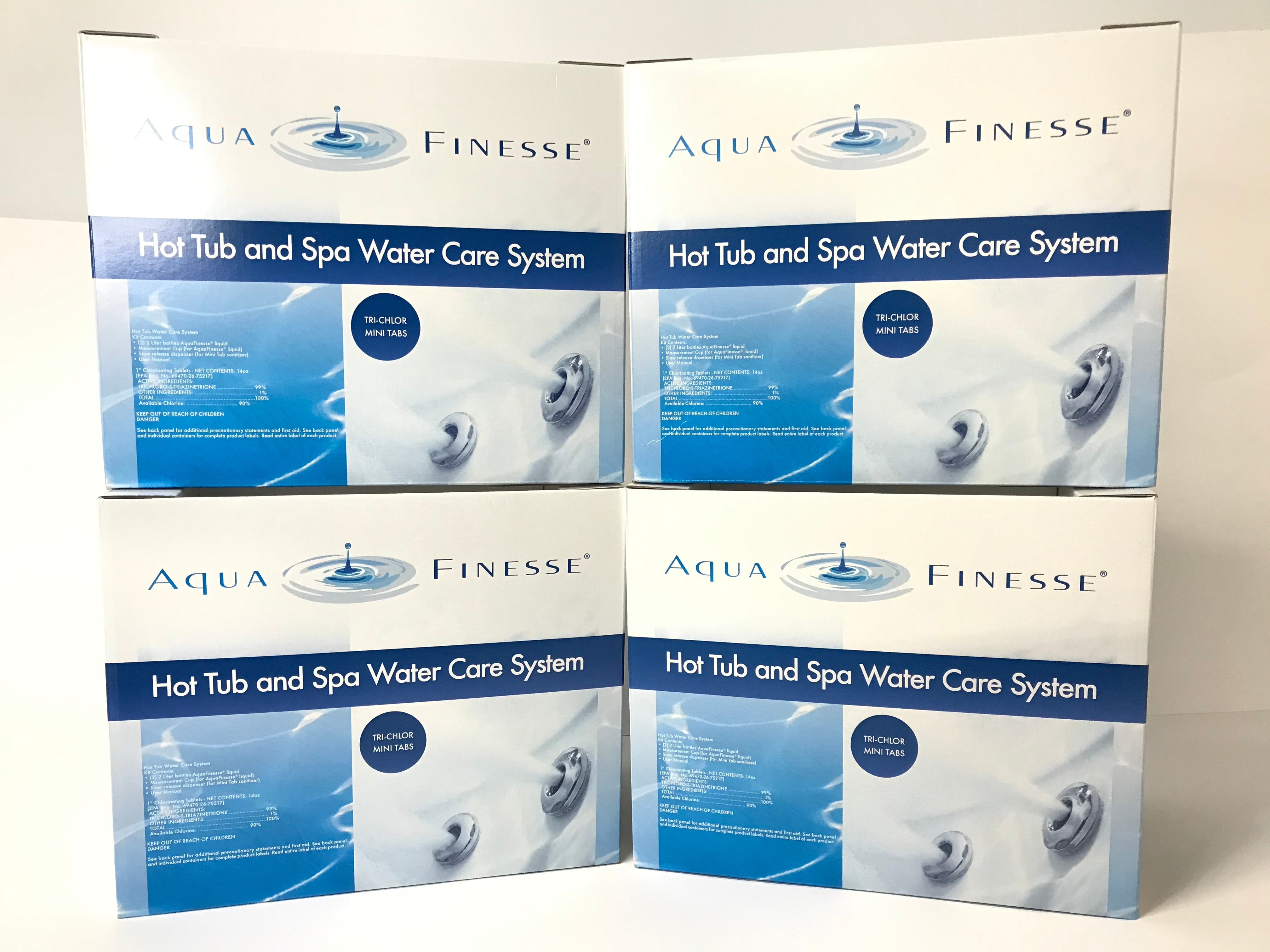AquaFinesse Hot Tub and Spa Water Care System Trichlor Tablets - 4 PACK ...