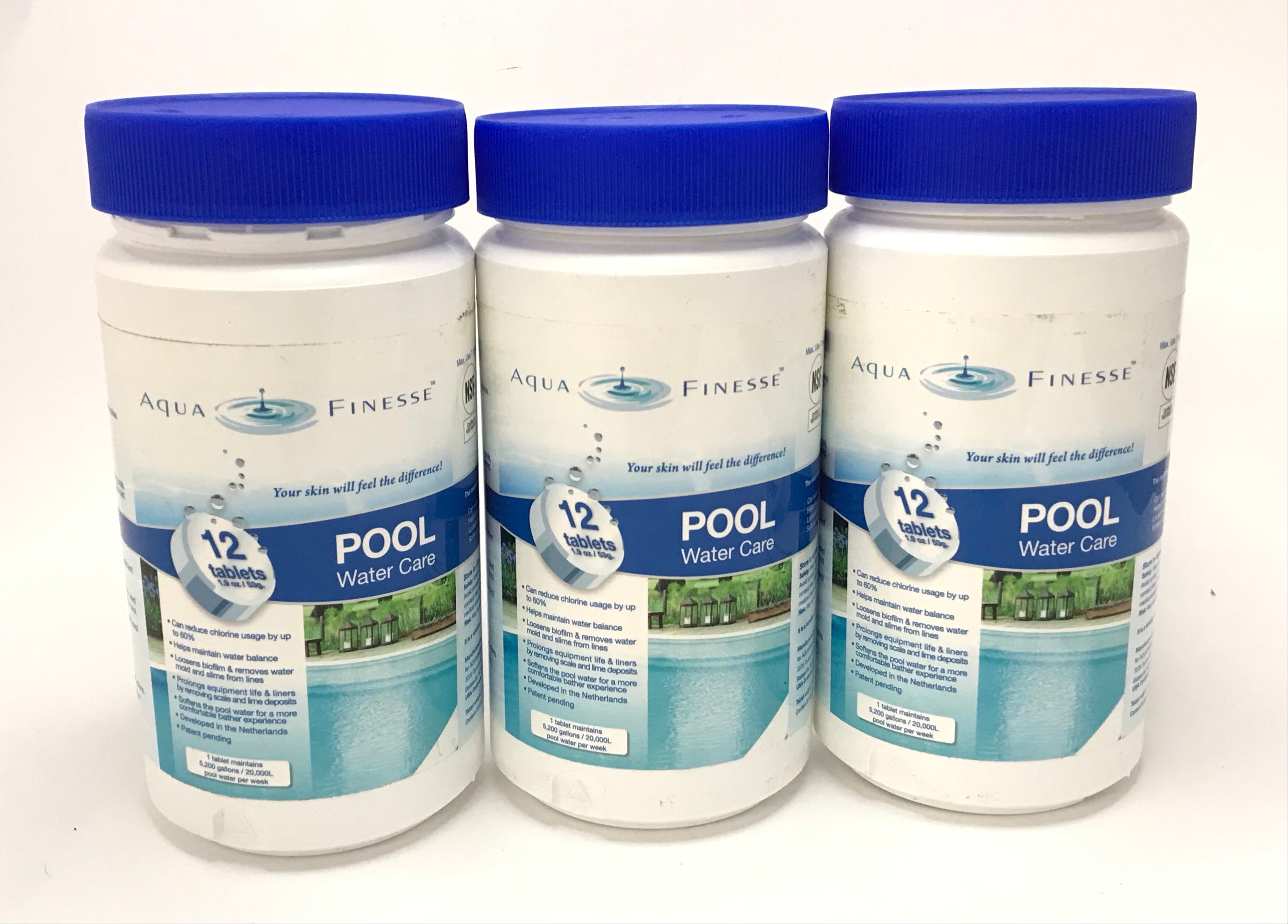 AquaFinesse Pool Water Care Tablets - Loosens Biofilm - Reduce Chlorine ...