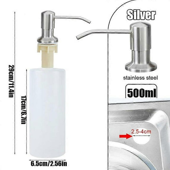 AquaForge Detergent Pump for Sink Built-in Design 300ML Liquid Soap ...