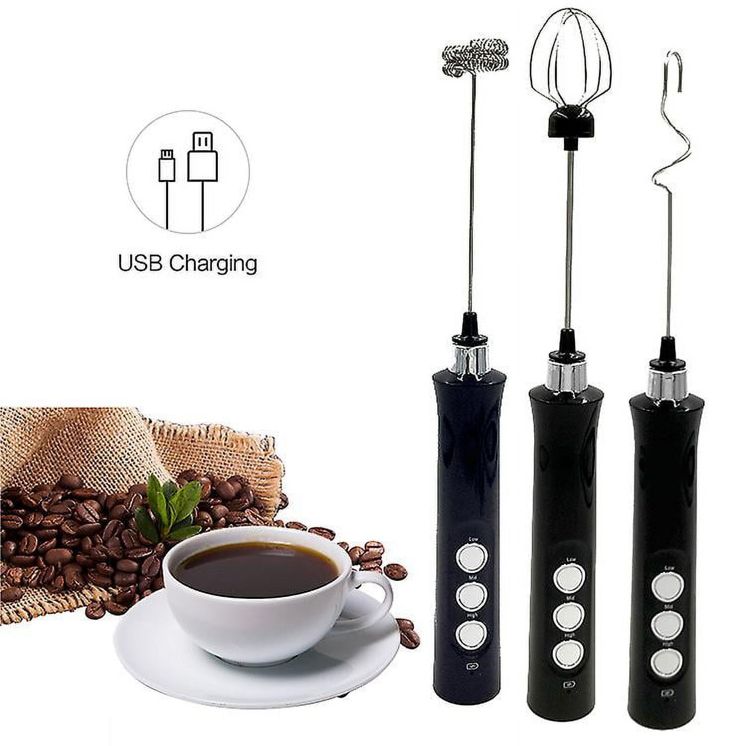 AquaForge Milk Frother Handheld Electric Foam Maker USB Rechargeable Coffee Frother For Coffee ...
