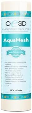 AquaMesh Wash Away Water Soluble Embroidery Stabilizer 10" x 10 Yd Roll ...