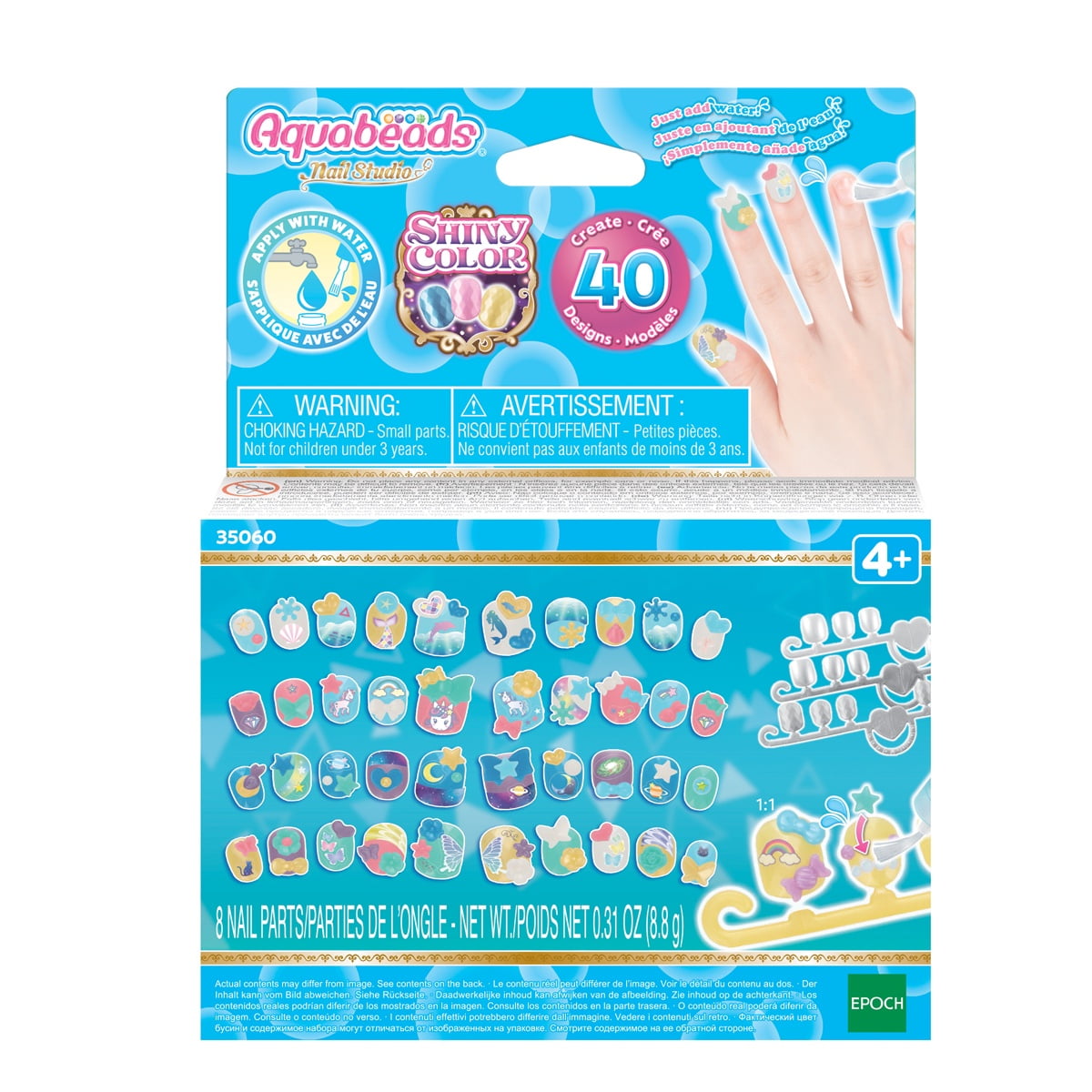 AquaNails Stars & Unicorns Nail Refill Kit - Includes 40+ Fun Designs ...