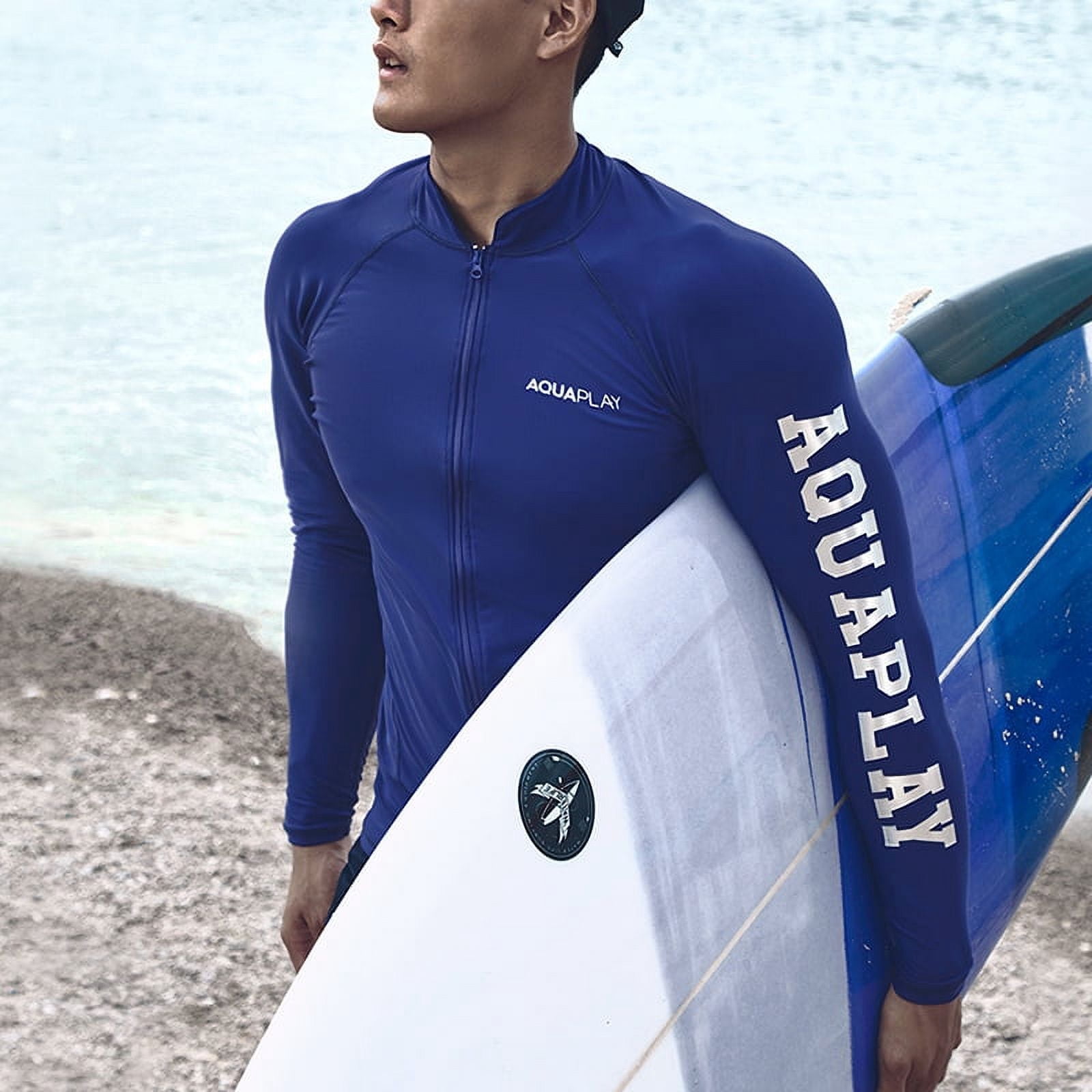AquaPlay Men's Rash Guard Quick-Drying Full Zipper Surfing Diving Suits ...