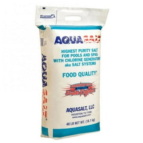 AQUASALT Swimming Pool Salt, 40 Lbs, 100% Sodium Chloride, Chlorine ...