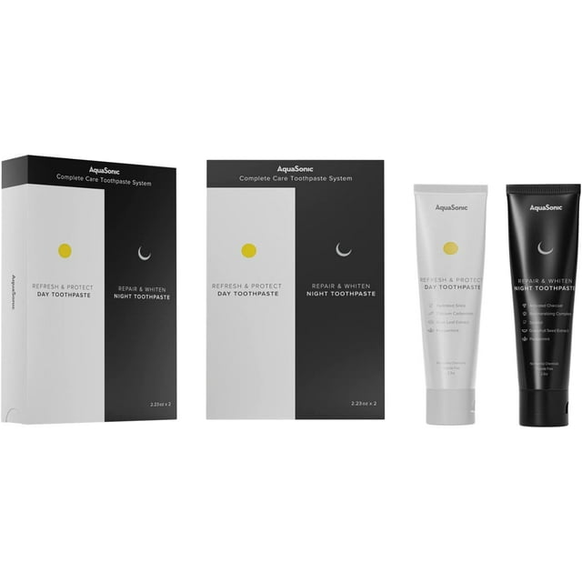 AquaSonic Kids Oral Care Day/Night Toothpaste 2 Pk, Teeth Whitening ...