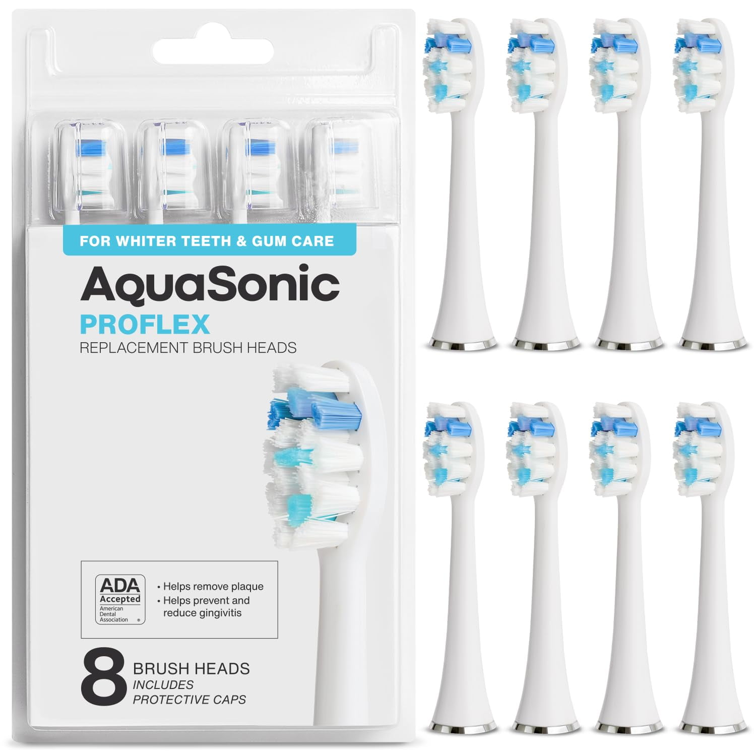 AquaSonic Genuine Proflex Replacement Brush Heads | ADA Accepted | for ...